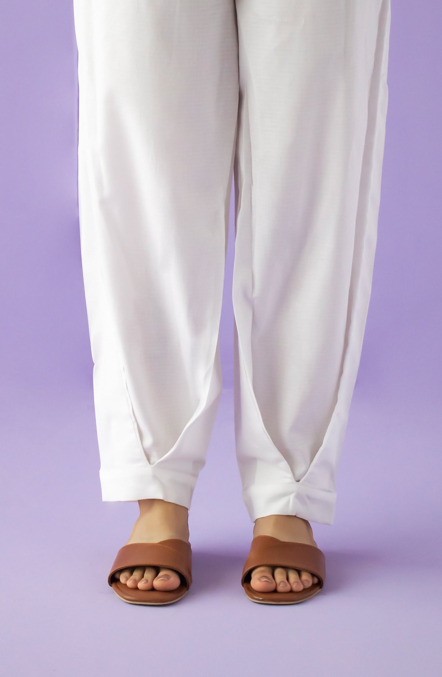 Orient Stitched Bottoms 1 Piece Plain Dobby Trouser - Nb-T-Pl-23-002 White